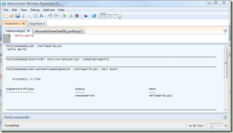Under The Stairs: Signing PowerShell Scripts – A Gotcha with ISE!